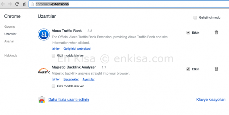 Google Chrome Eklentileri-Enkisa.com
